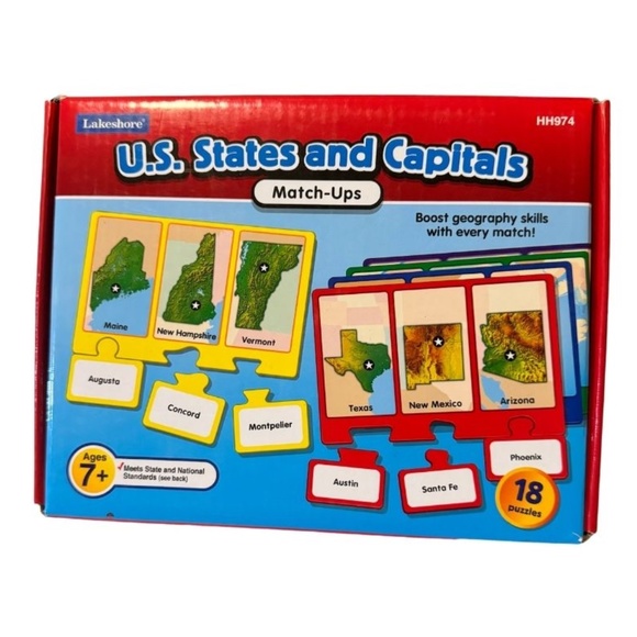 Lakeshore | Toys | Lakeshore Us States And Capitals Matchups Puzzle ...